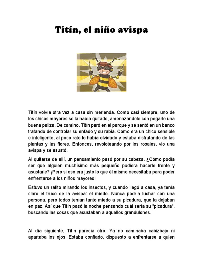 Titin El Niño Avispa PDF | PDF