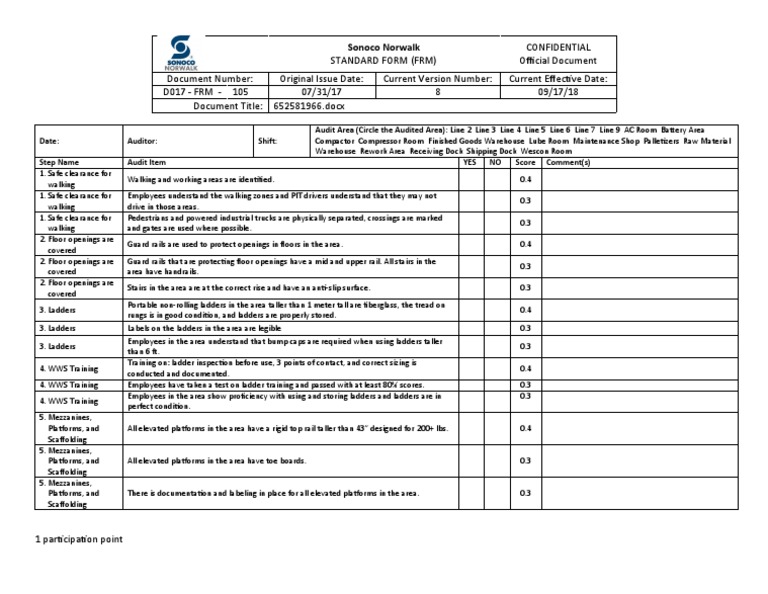 Walking and Working Surface Audit | Download Free PDF | Ladder | Stairs