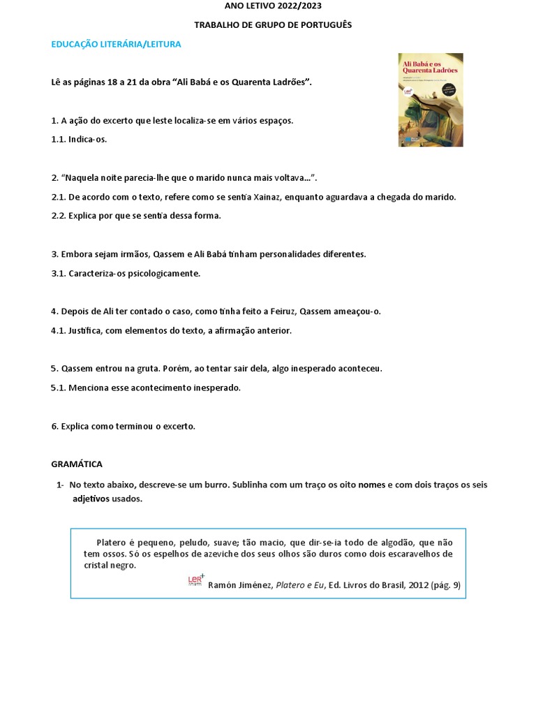 Ali Babá Ficha de Trabalho | PDF