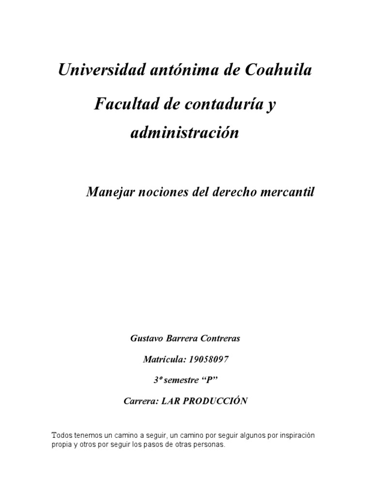 Derecho Mercantil Ensayo | PDF