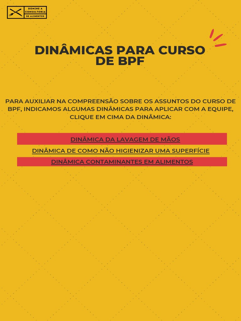 Dinâmicas para curso de BPF | PDF