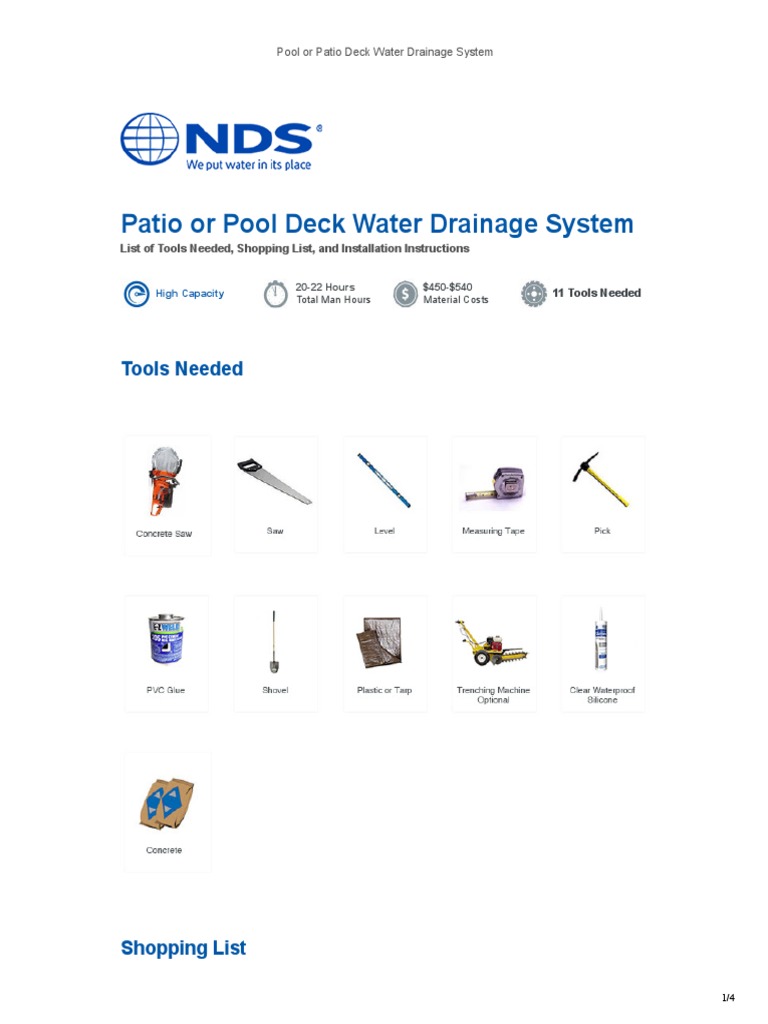 Patio or Pool Deck Water Drainage System Installation: A Step-by-Step ...