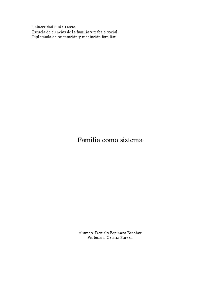 Familia Como Sistema | PDF | Familia