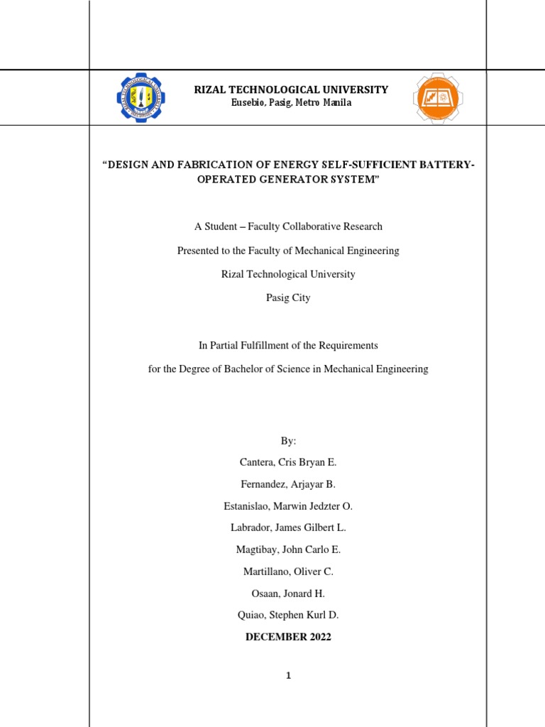 Design and Fabrication of Energy Self Sufficient Battery Operated ...