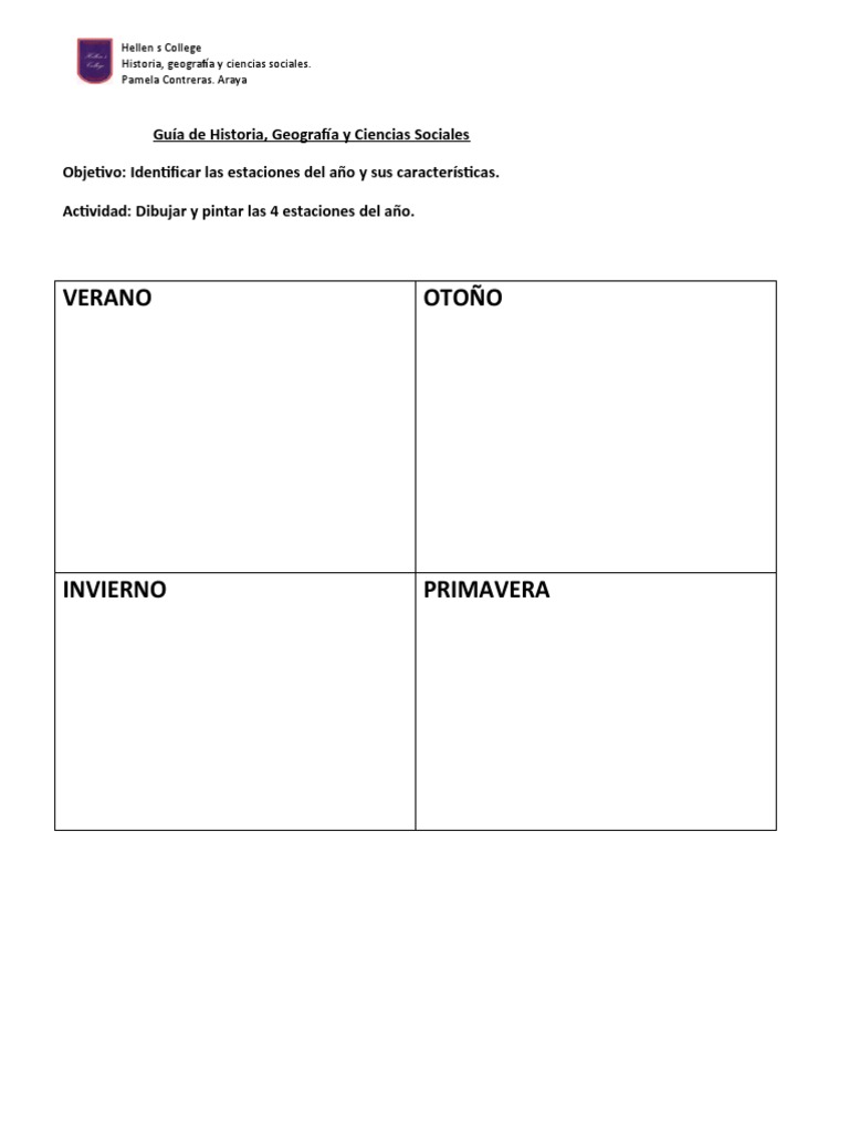 Actividades de las 4 estaciones para niños | PDF | Ciencias sociales ...