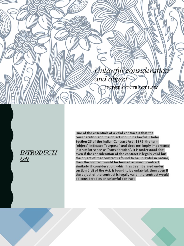 Unlawful Consideration and Object 1 | PDF | Consideration | Fraud