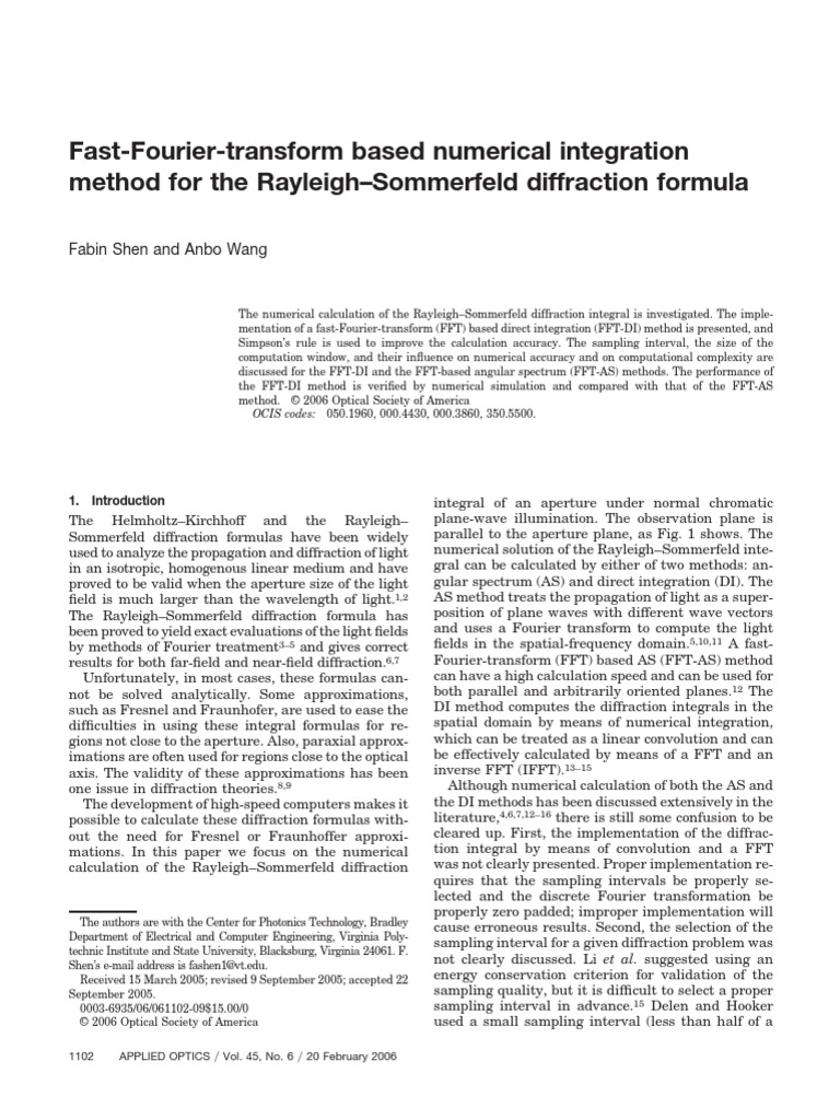 Fast-Fourier-transform Based Numerical Integration Method For The ...