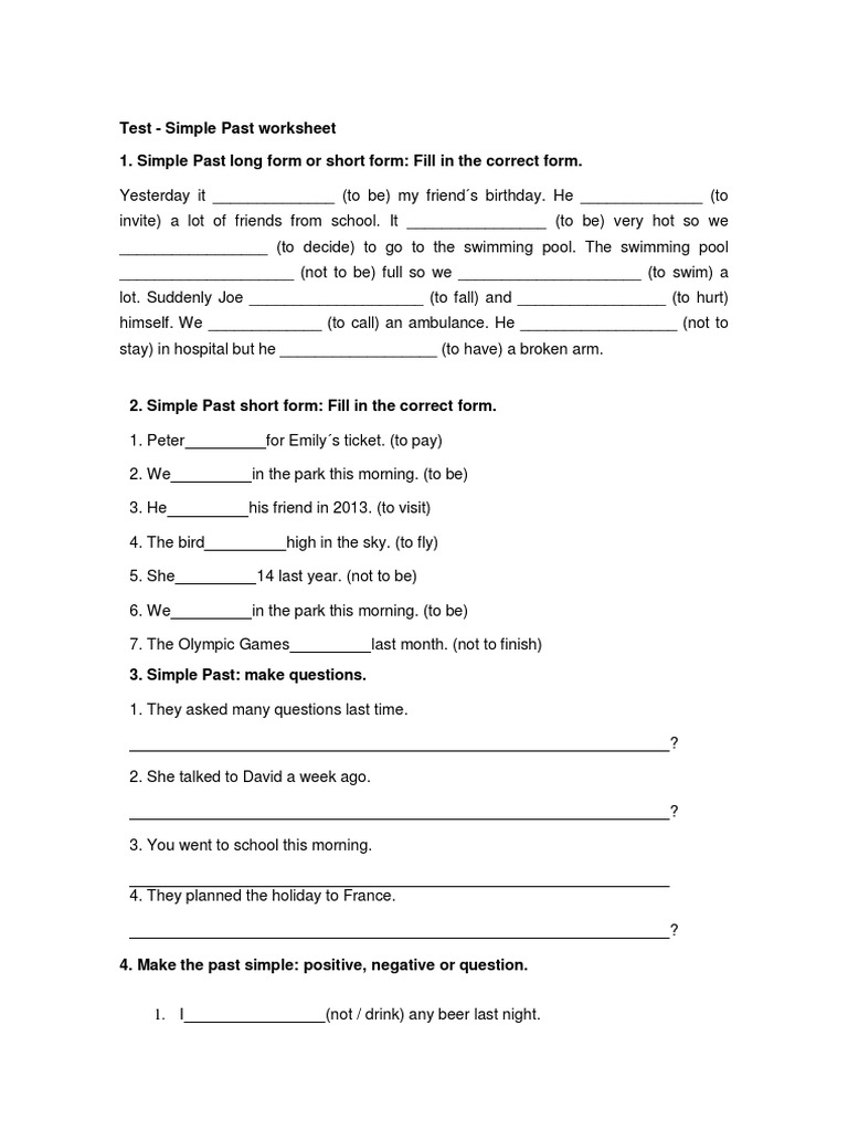 Simple Past Mixed Exercises Worksheet | PDF | Language Arts & Discipline