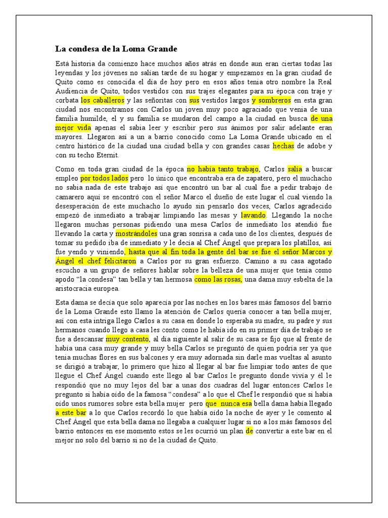 Leyenda de la Condesa de Quito | PDF