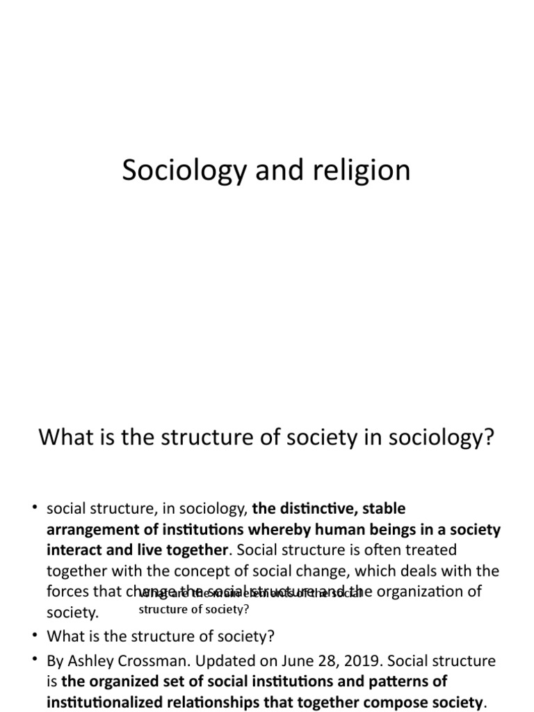 Sociology's Role in Religion | PDF | Émile Durkheim | Social Structure
