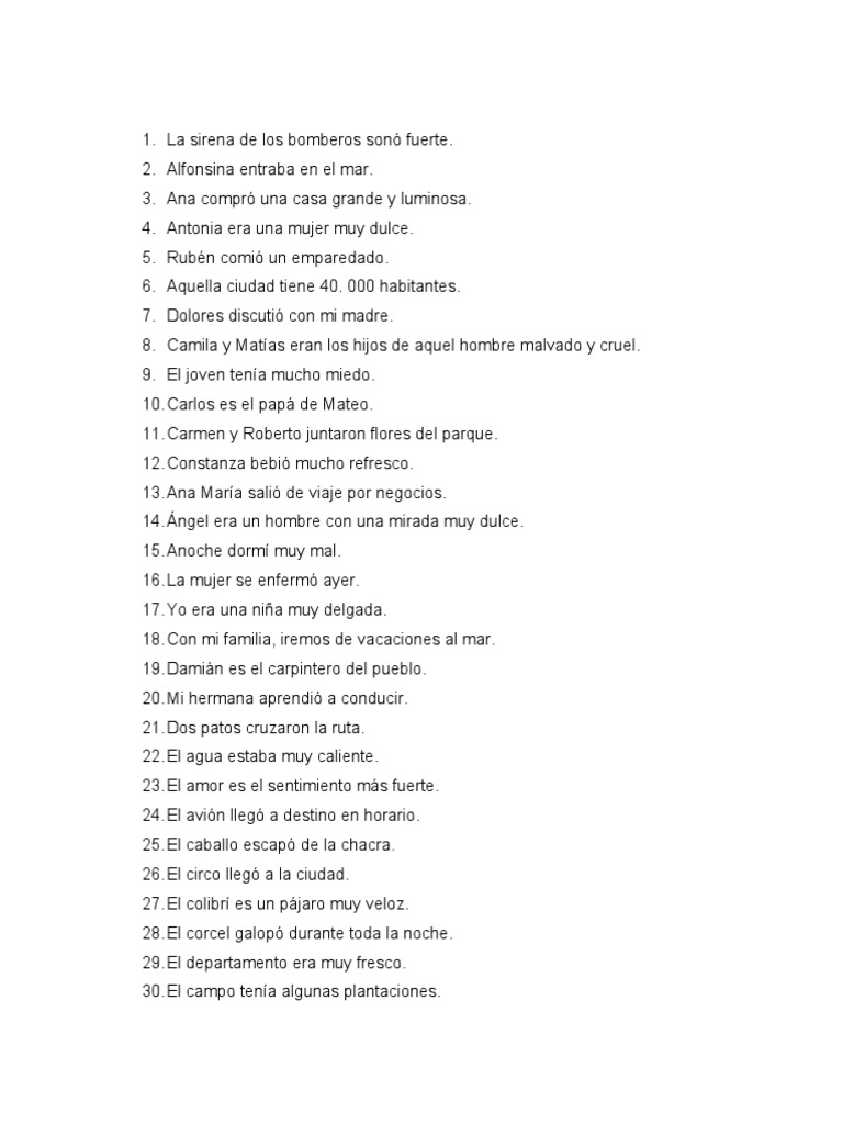 100 Oraciones en Español | PDF