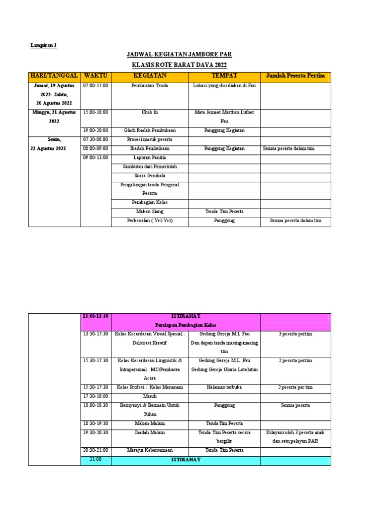 Lampiran 3 Jadwal | PDF