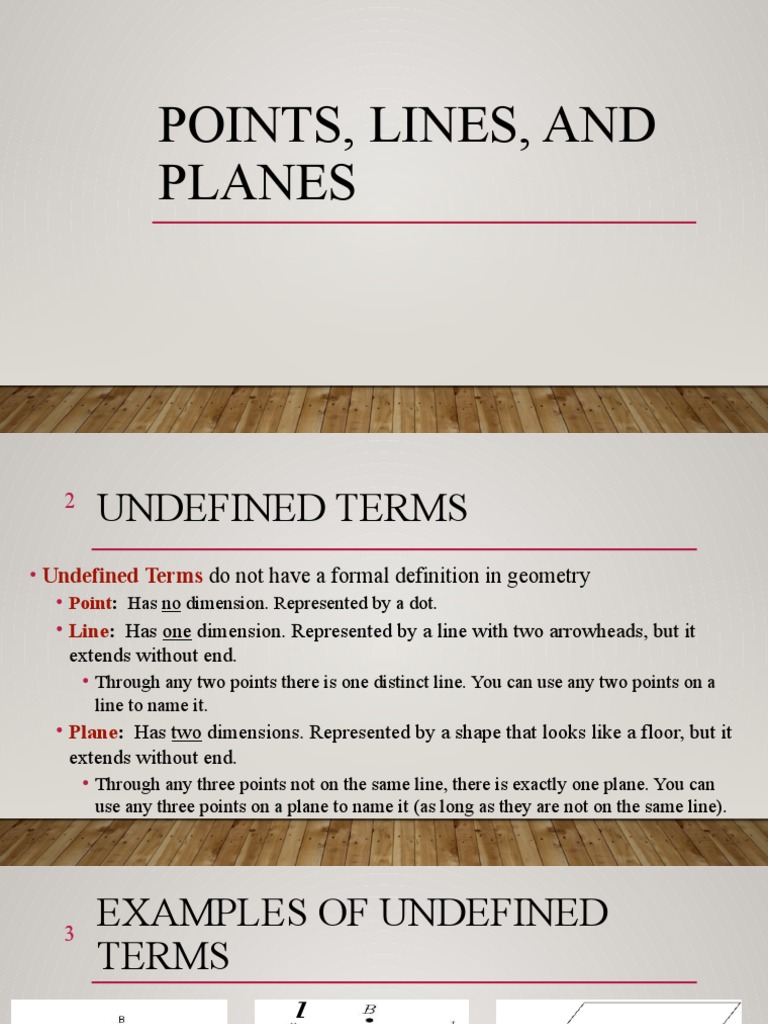 Understanding Undefined Geometric Terms | PDF | Line (Geometry) | Plane ...