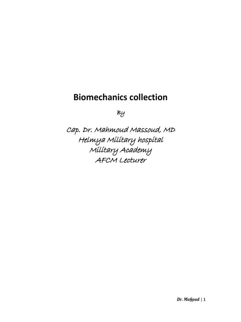 Massoud Biomechanics Collection | PDF | Deformation (Engineering ...