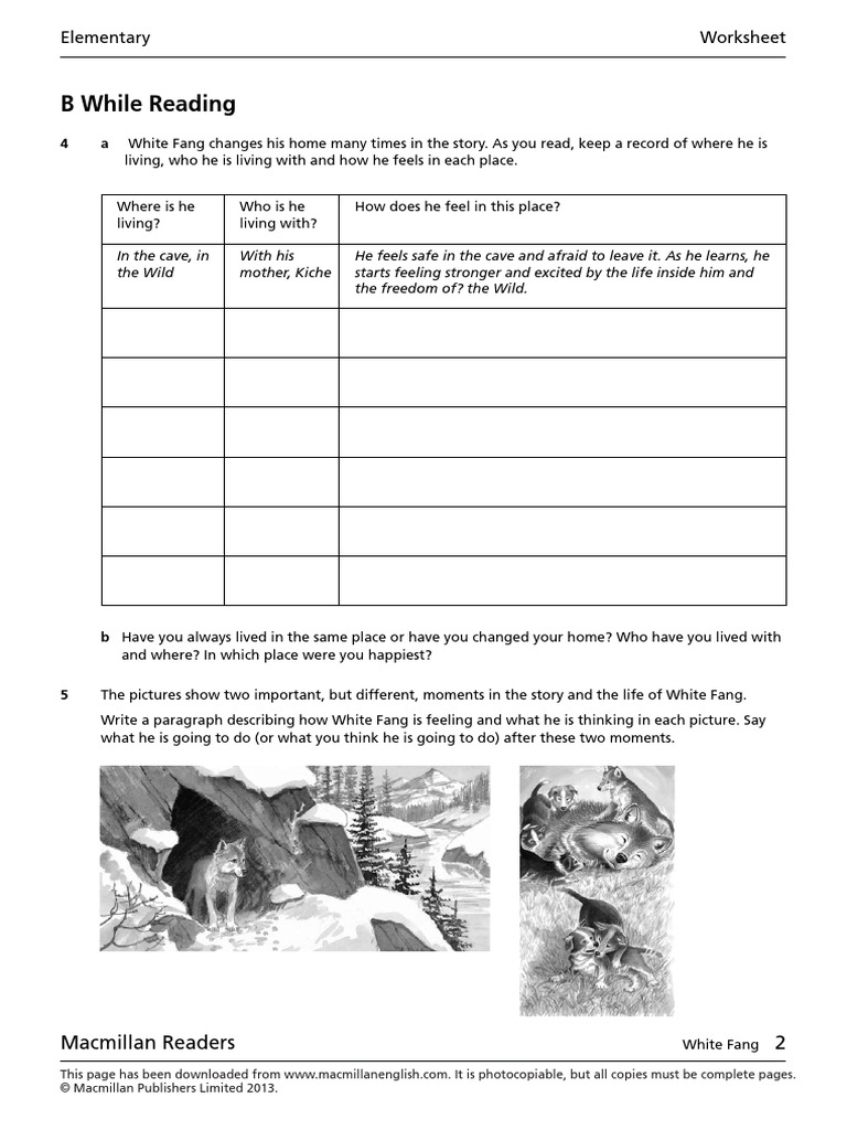 White Fang - Reading Exercise | PDF | White Fang