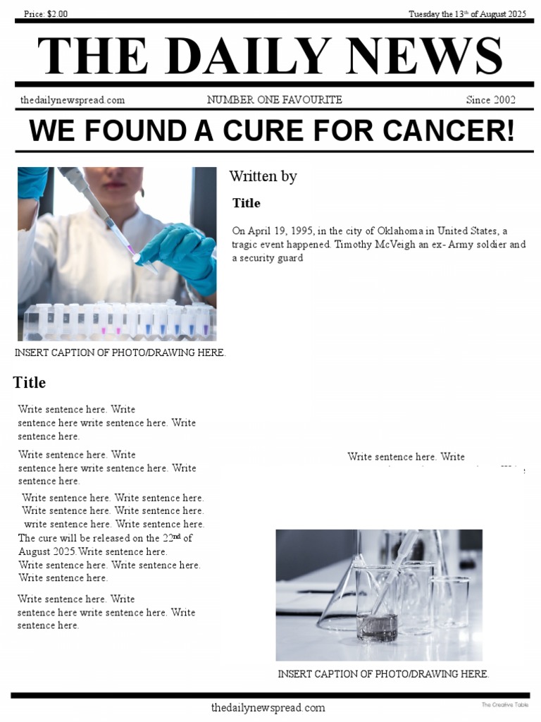 Editable Newspaper Article PowerPoint | PDF