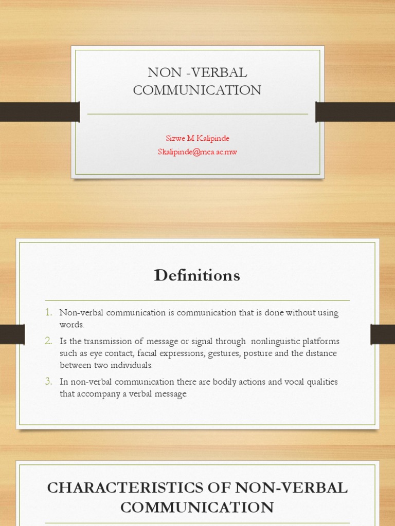 Non - Verbal Communication | PDF | Nonverbal Communication | Communication