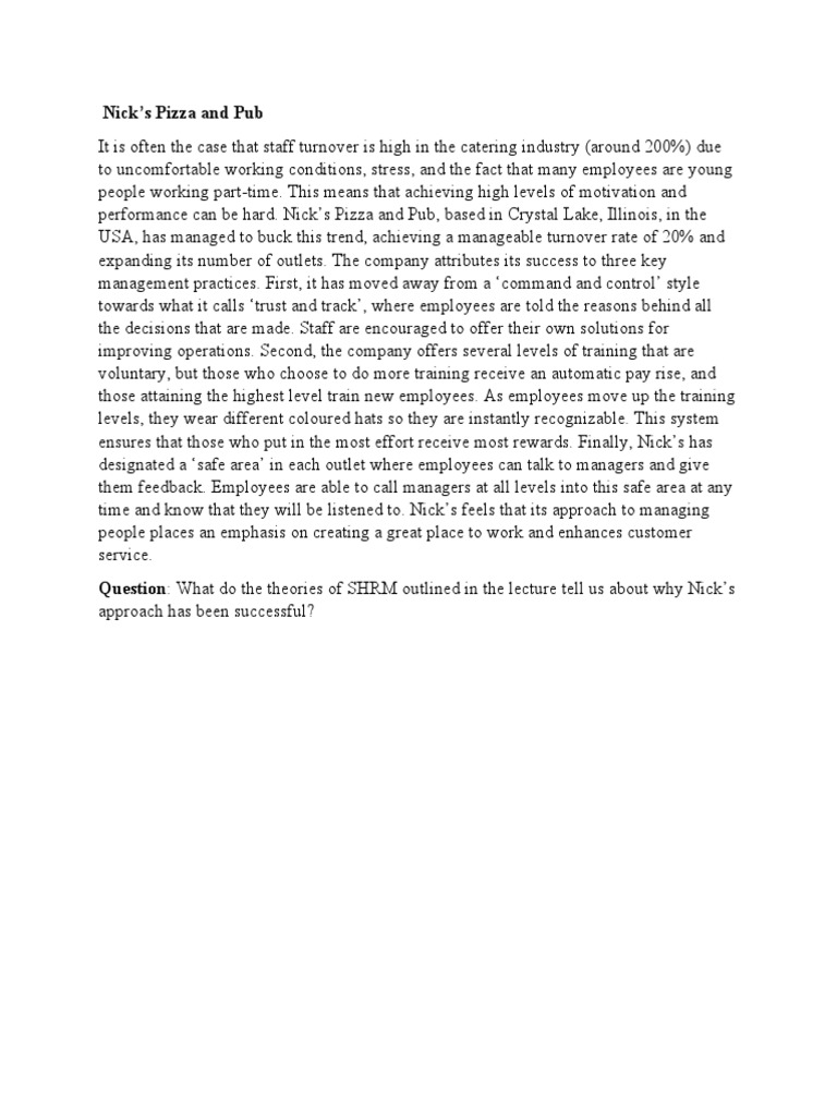 Tut 2 - Nick Pizza | PDF | Career & Growth | Business