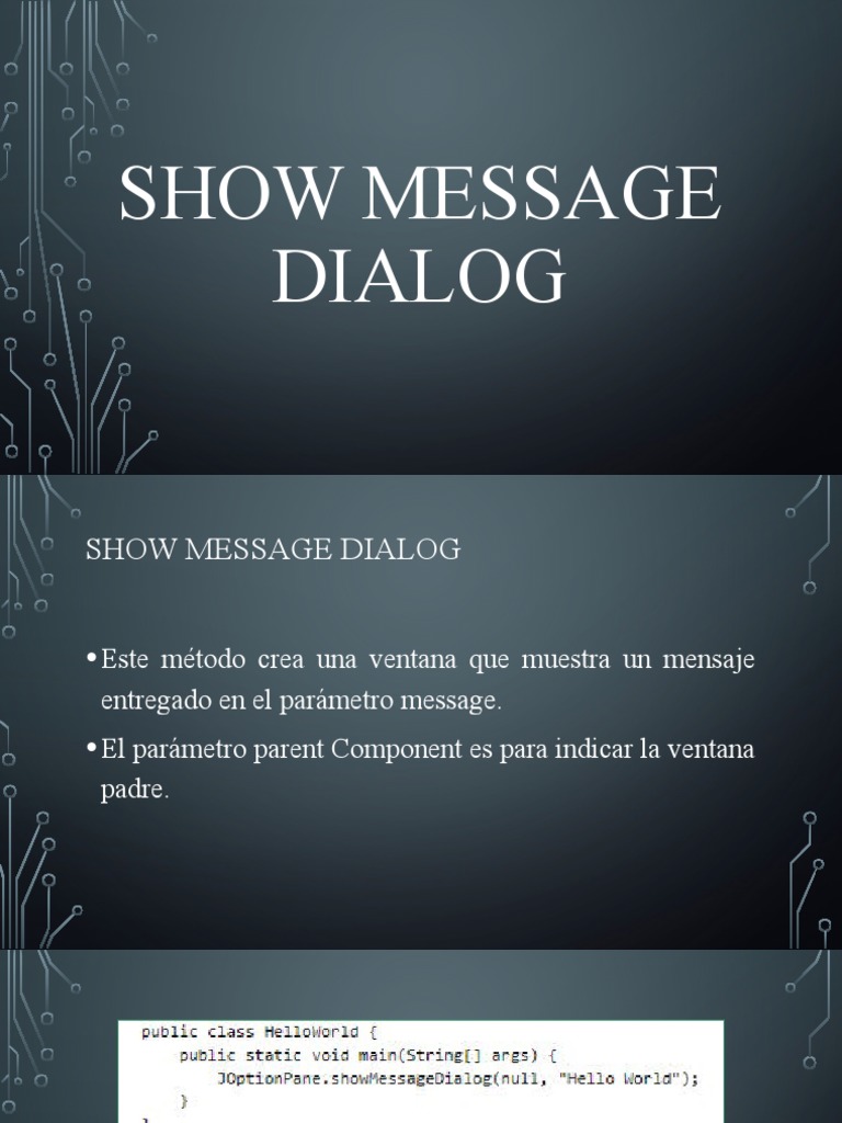 Show Message Dialog Presentacion | PDF | Informática