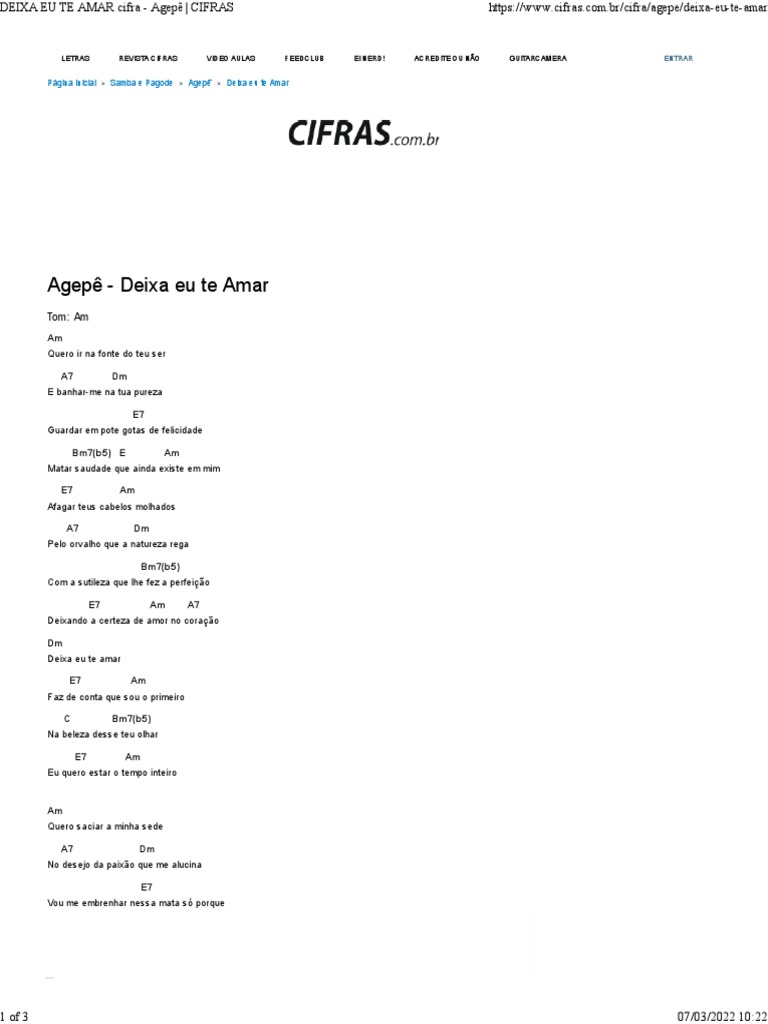 Agepe - Deixa Eu Te Amar | PDF