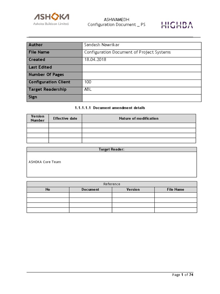 PS Config Doc Sample | PDF | Parameter (Computer Programming) | Information Technology Management