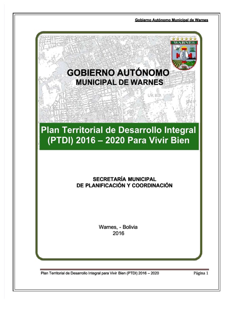 Ptdi Warnes 2015 - 2020 | PDF | Sociedad | Bolivia
