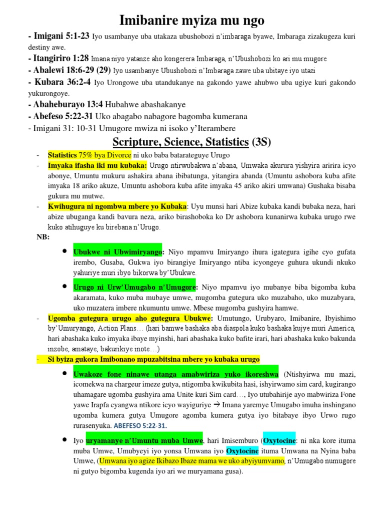 Imibanire Myiza Mu Ngo | PDF