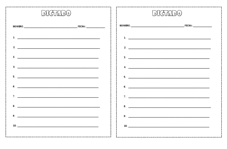 Dictado Plantilla | PDF
