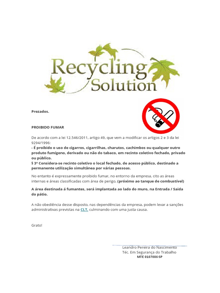 Comunicado Interno Cigarro | PDF