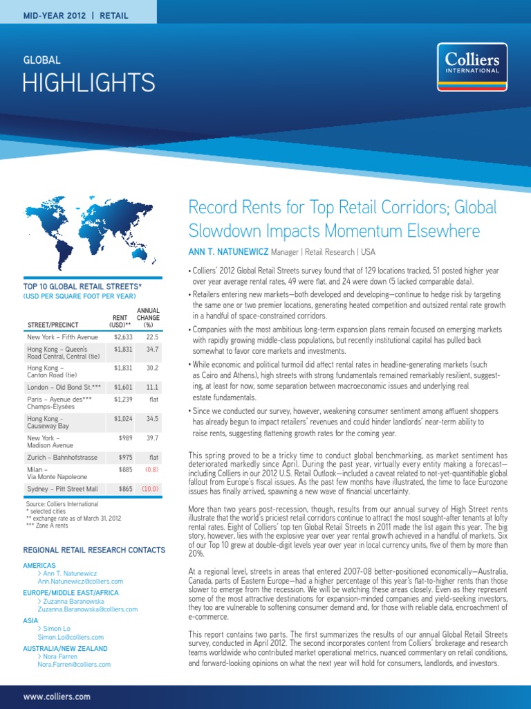 Global Retail Highlights MIDYEAR2012 | PDF | Retail | Economies