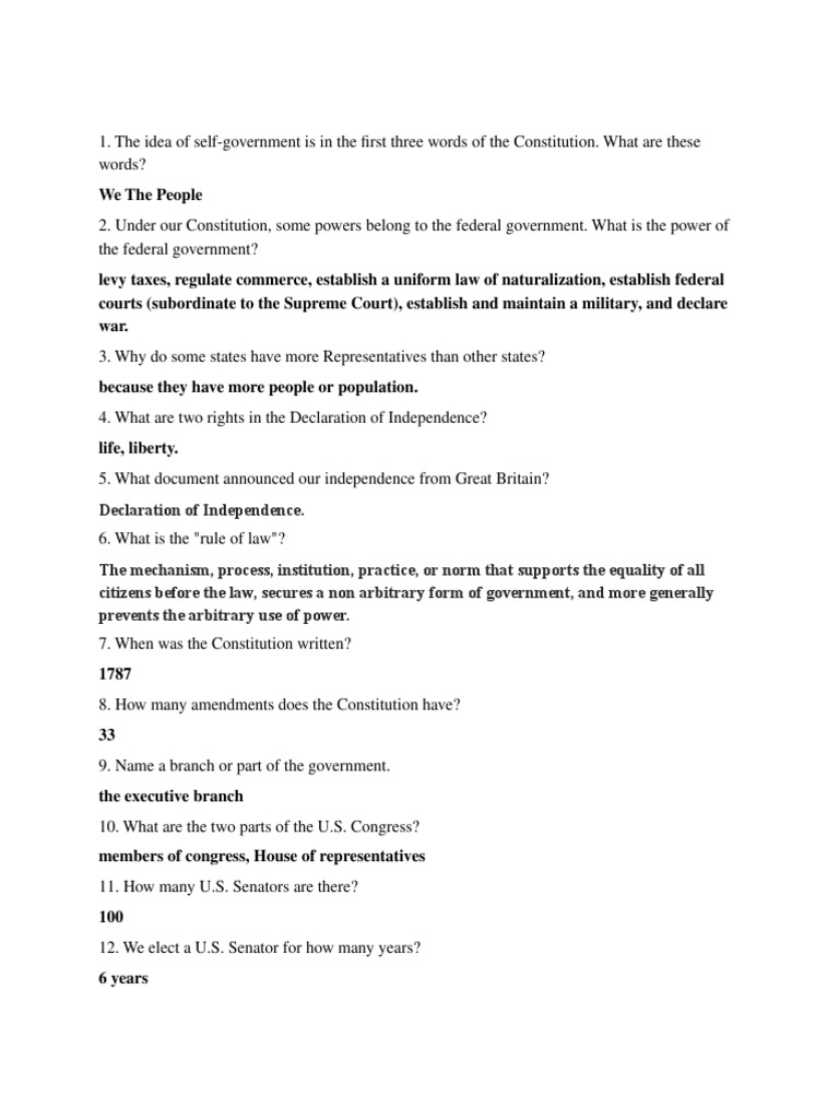 MCS Civics Study Guide PDF | PDF | American Government | Territories Of ...