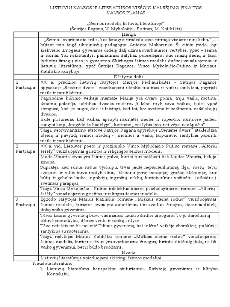Kalbejimo Planas | PDF