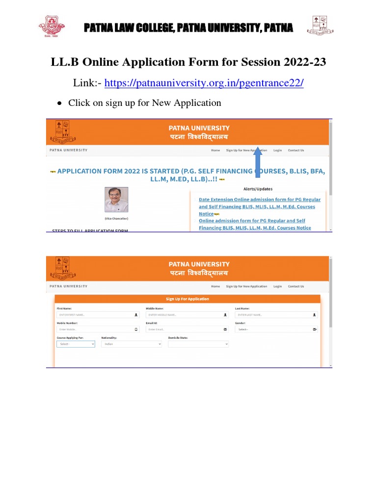 LL.B Online Application Form 2022-23 | PDF