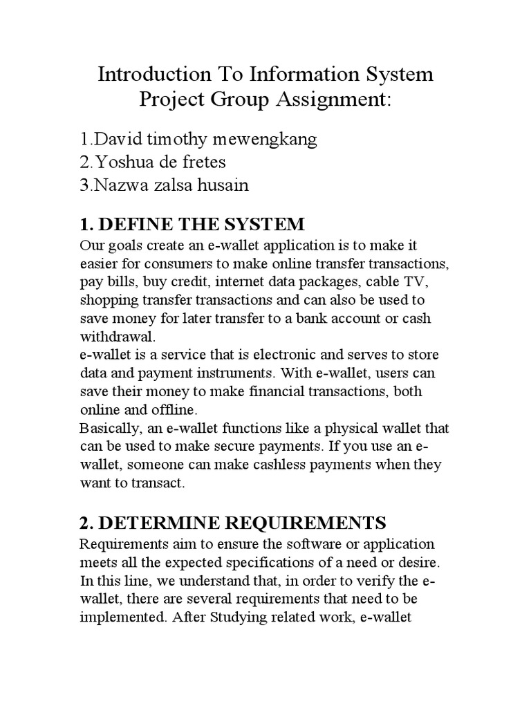 Introduction To Information System Project Group Assignment | PDF | Feasibility Study | Java ...