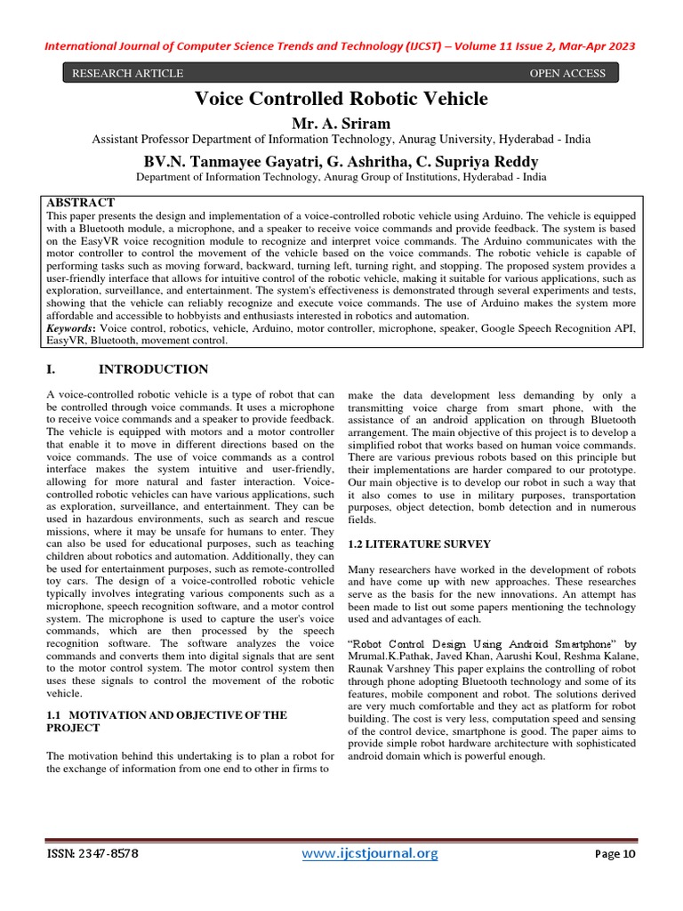 (IJCST-V11I2P3) :mr. A. Sriram, BV.N. Tanmayee Gayatri, G. Ashritha, C ...