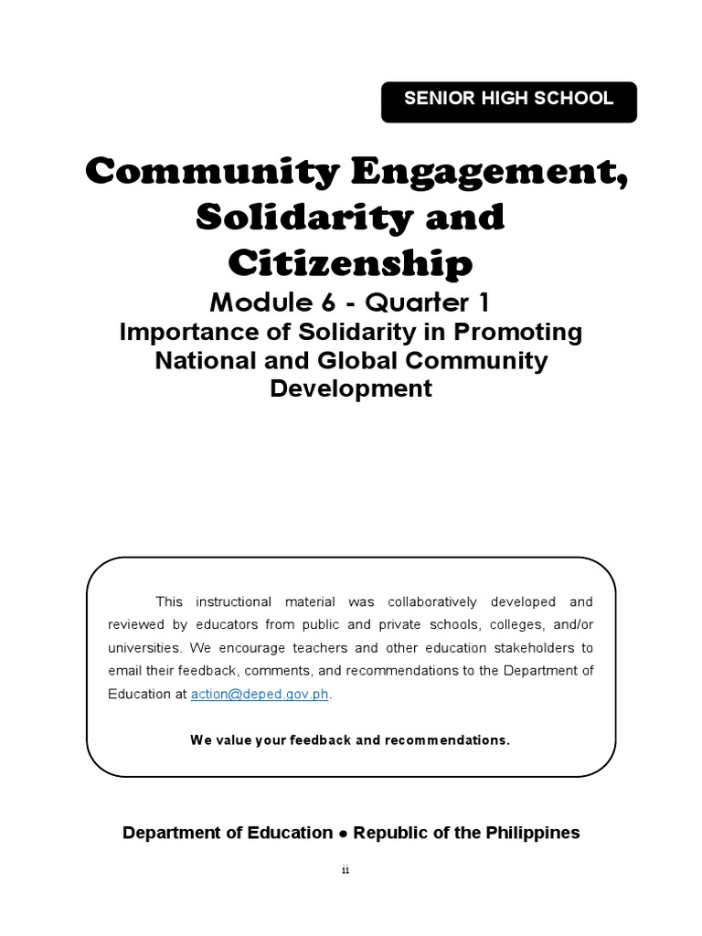 Module 6 Community Engagement Tablada | PDF | Sustainability ...