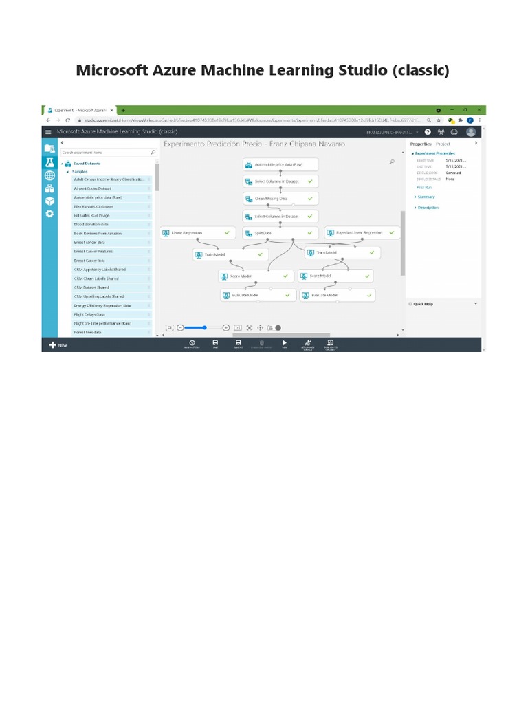 Microsoft Azure Machine Learning Studio | PDF