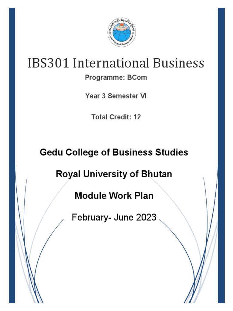 IBS301 International Business Work Plan 2023 | PDF | Multiple Choice | Market (Economics)