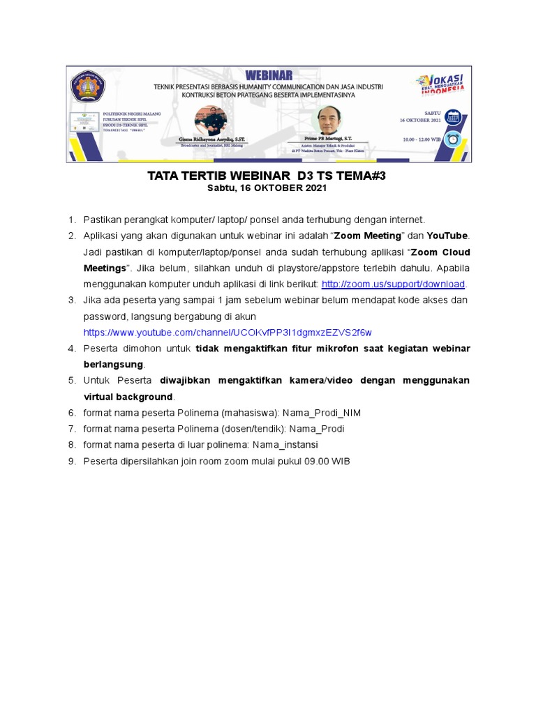 Tata Tertib Peserta Webinar | PDF