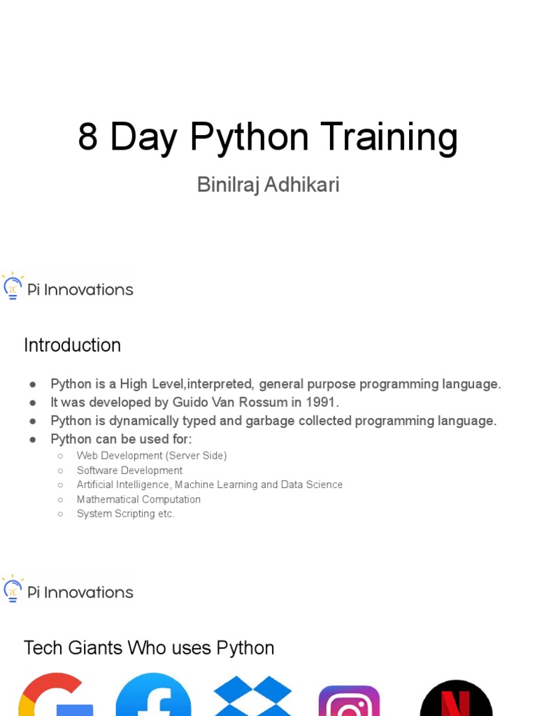 Python Training | PDF