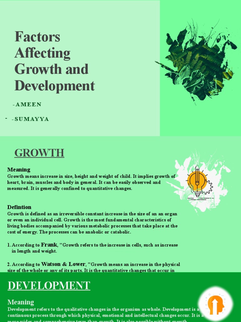 Factors Affecting Growth and Development | PDF | Child Development ...