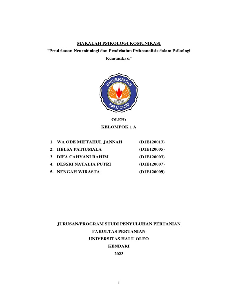 Makalah 1 A Psiko. Komunikasi | PDF | Pengembangan Diri | Sains & Matematika