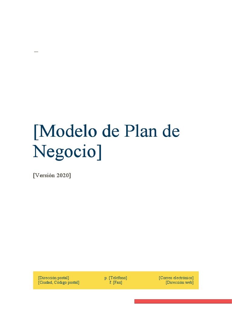 Modelo de Plan de Negocio y Empresa 2023 (1) | PDF | Mercado (economía ...