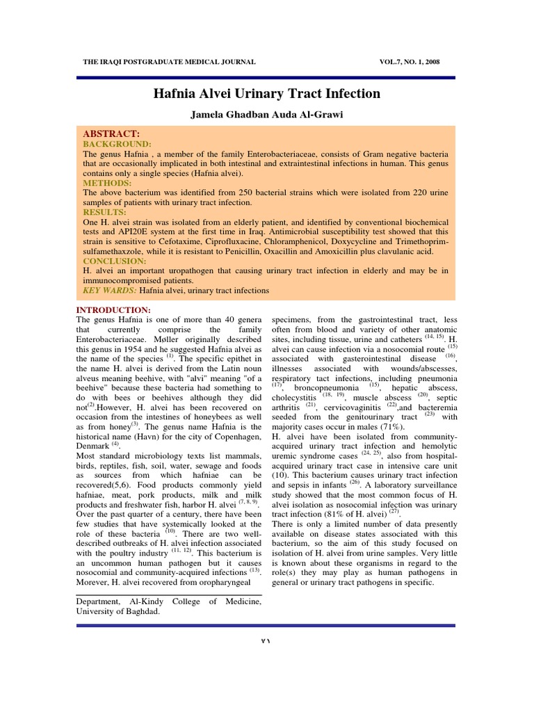 Hafnia Alvei | Download Free PDF | Infection | Antimicrobial Resistance