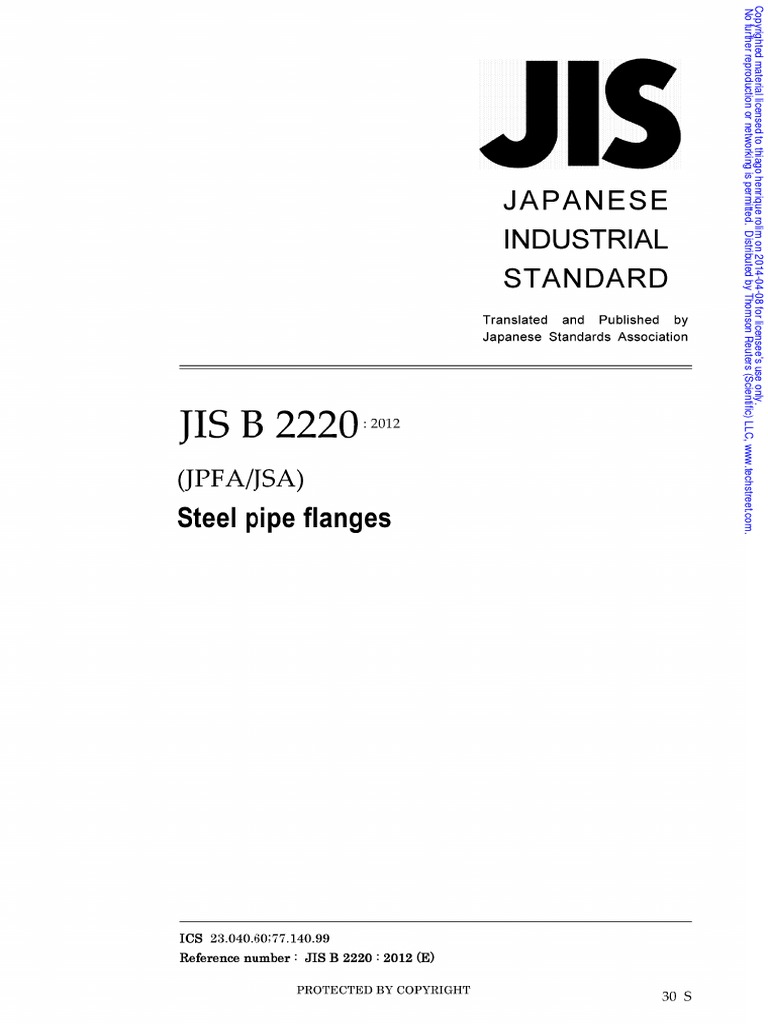 Jis B 02220 2012 e Ed10 I4 | PDF
