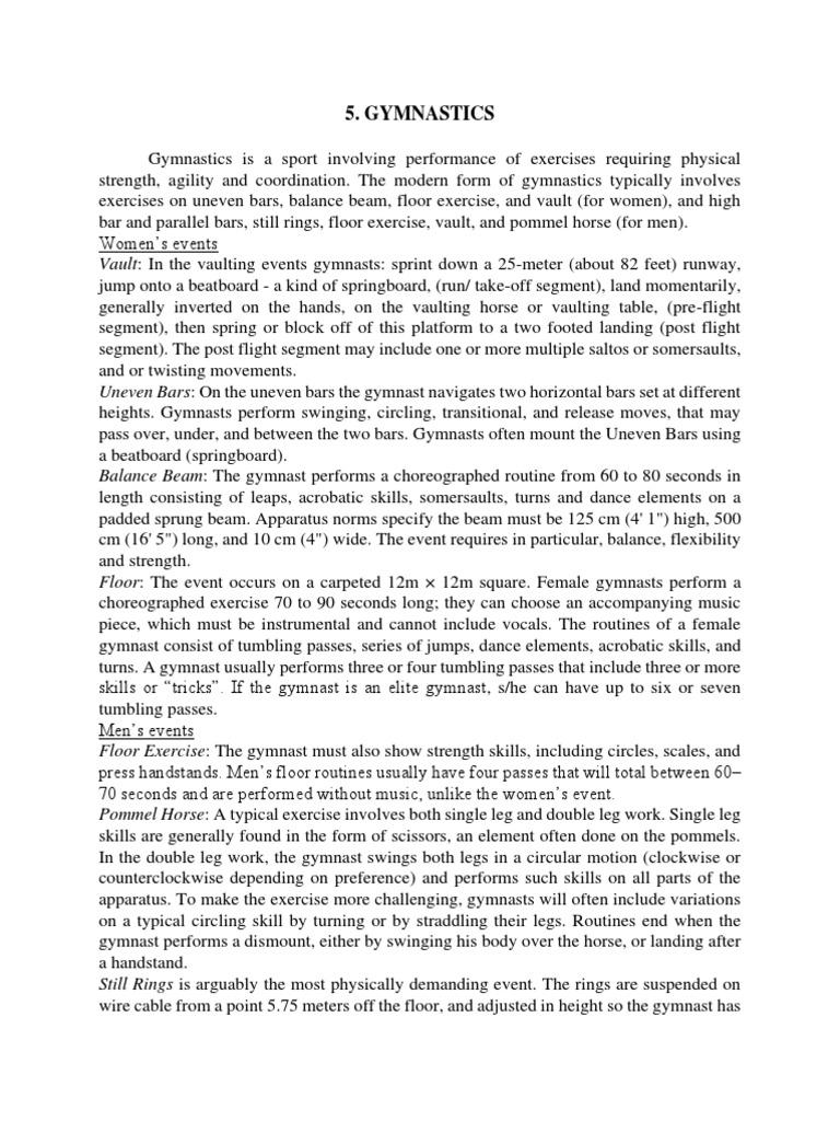 Gymnastics (Text) | Download Free PDF | Gymnastics | Physical Exercise