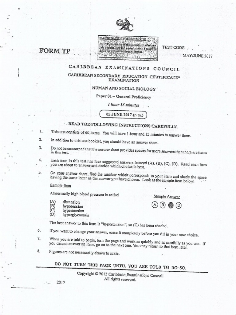 HSB - Multiple Choice CSEC 2 | PDF