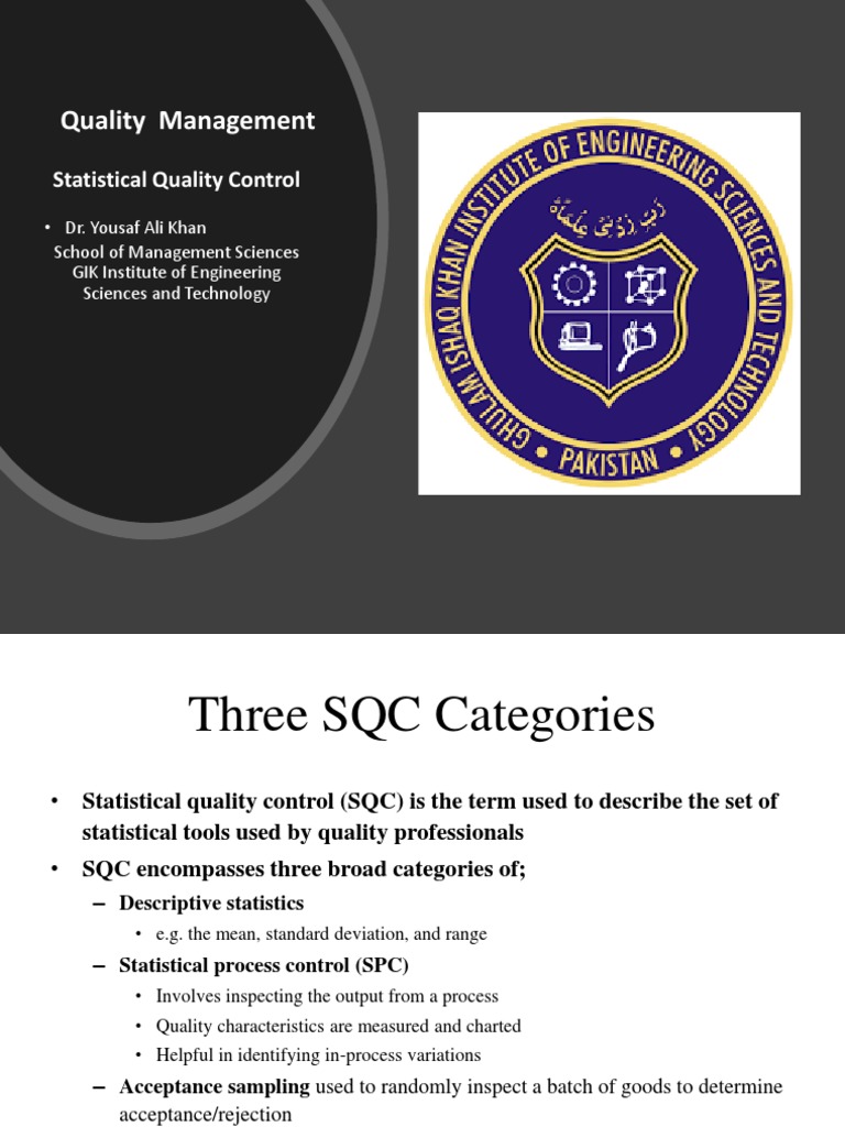 Statistical Quality Control PDF | PDF | Lean Manufacturing | Standard ...