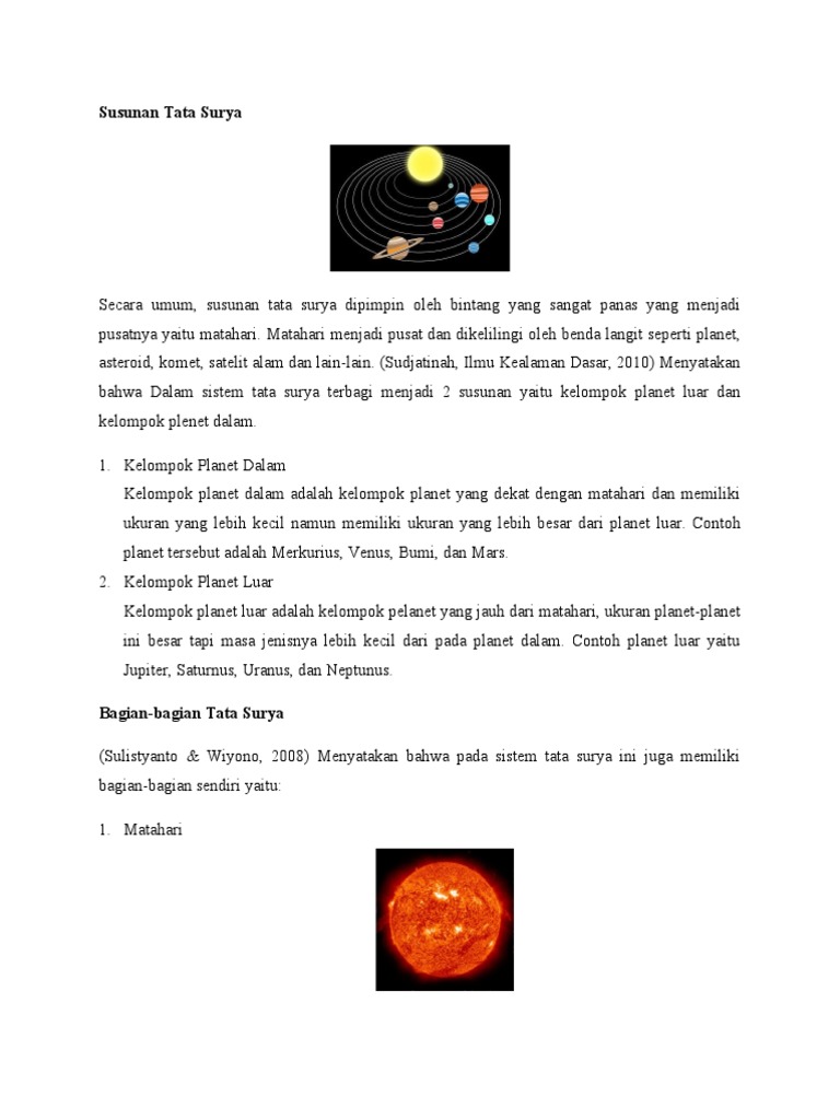 SUSUNAN DAN BAGIAN-BAGIAN TATA SURYA | PDF