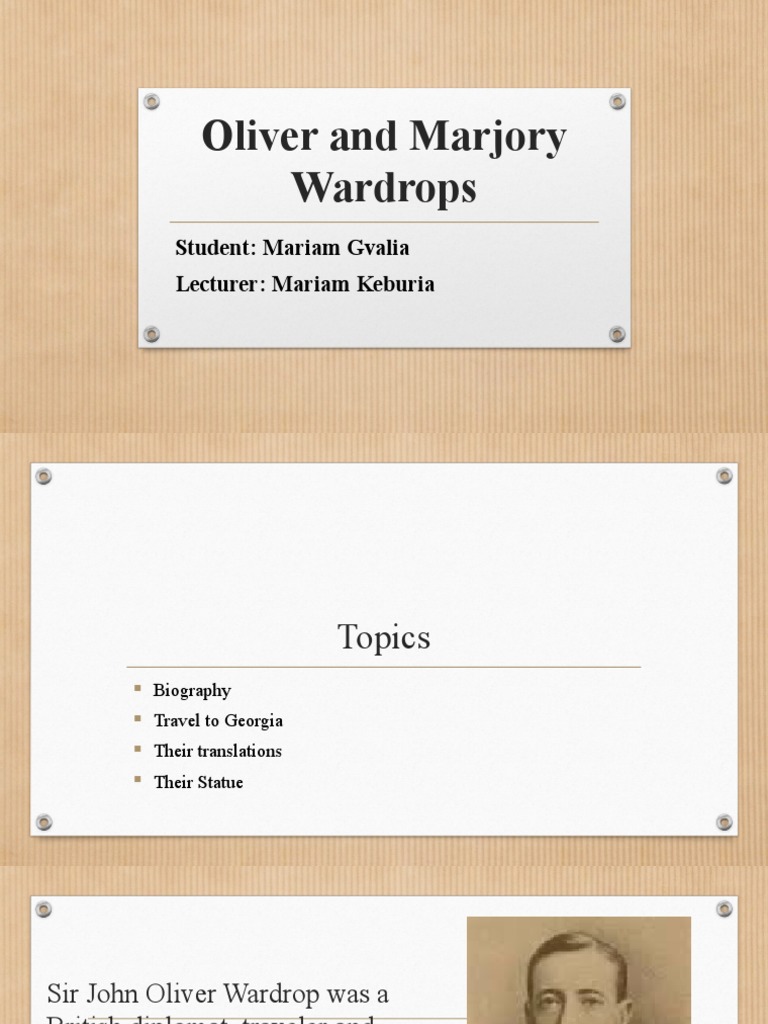Oliver and Marjory Wardrops.pptx | PDF
